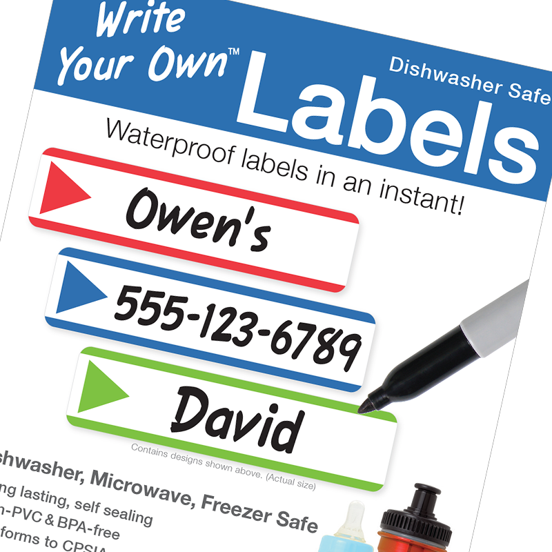 Emily Press Stripes Primary - Write Your Own Blank Labels – Love Me Do ...